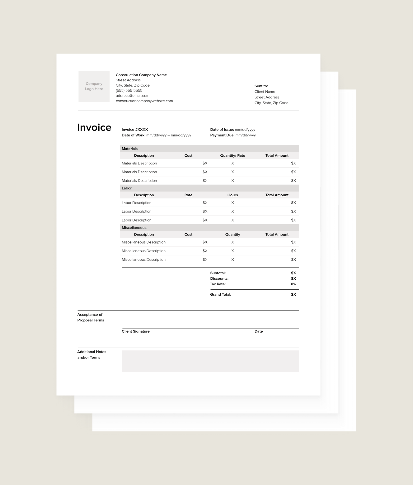 FREE Construction Invoice Template & How-To Guide | Houzz Pro